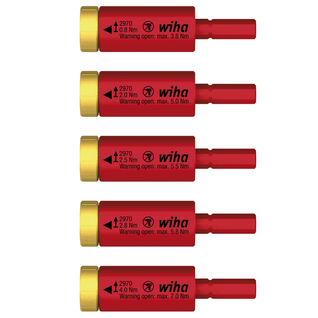 5 Piece VDE easyTorque Electric Adaptor Set slimVario®For SlimBits ...